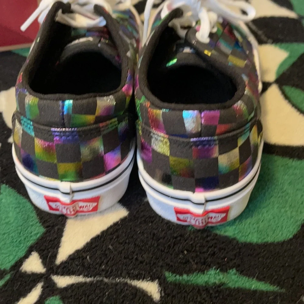 Vans | Shoes | Vans Doheny Checkerboard Black Rainbow Metallic ...